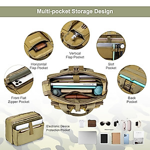 Stypos Tactical Messenger Bag, 14 Inch Tactical Briefcase for Man Military Laptop Bag Messenger Shoulder Bag Flight Bags for Pilots Black