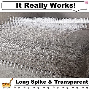 16 Pack Cat Repellent Outdoor Mat Cats Dogs Plastic Mats with Spikes Bendable Spiked Deterrent Training PET Mat Cat Repellent Mats for Indoor Outdoor Supplies, 18.3 Square Feet, 16 x 13 Inch (Clear)