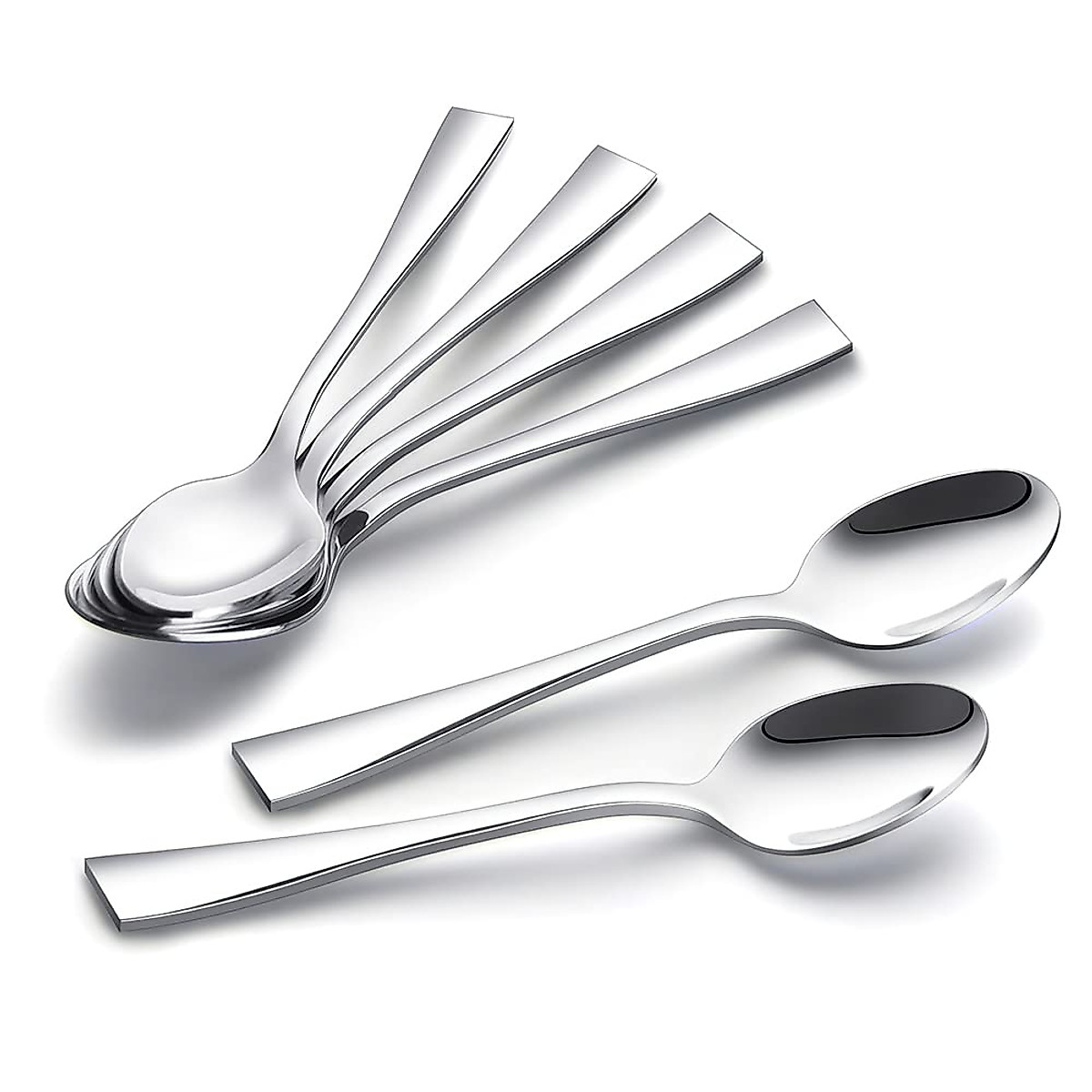 AYFDISHS 6-Piece Demitasse Espresso Spoons,5.1-Inch Mini Coffee Spoons Stainless Steel Small Spoons Mini Espresso Spoon for Dessert Ice Cream