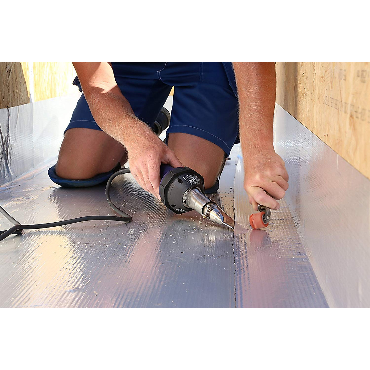 WELDY HT1600D Digital Control Hot Blast Torch Heat Gun TPO PVC PE CPE ECB EPDM Hot Welder Hand Held Plastic Welder (HT1600D Kit)