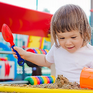 3pcs Beach Shovel for Kids Age 3-10, Large 10 Inch Sand Shovel Heavy Duty Thick Plastic Sand Scoops Great for Beach Toys for Kids, Sand Toys for Toddlers, Outdoor Sandbox Toys