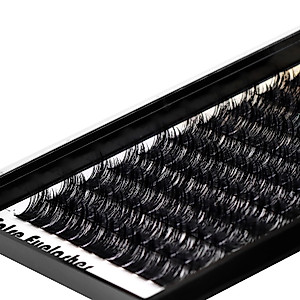 Dedila 120 Clusters Individual False Eyelashes Wide Stem D Curl Handmade Dramatic Black Soft and Light 5D Volume Eye Lashes Extensions Thick Base Women Girls Beauty Tools (14mm)