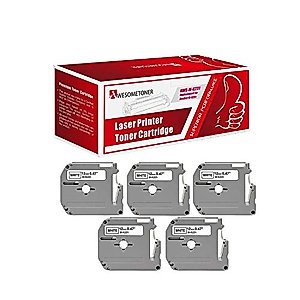 Awesometoner Compatible Replacement for P-Touch Brother M-K231 use with PT-65, PT45M, PT70, PT80, PT90 (Black on White, 5-Pack)