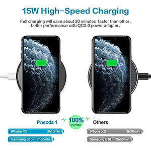 Fast Wireless Charger,Vebach 15W Max Wireless Charging Pad,Fashionable Mirror Design Compatible with iPhone 14/13 Pro Max/13 Mini/iPhone 12 Pro Max/11 Pro Max,Samsung S21/S20/Note 10 etc