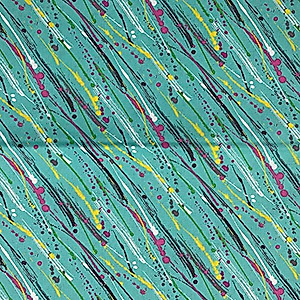 Quiltable 1 Yard (Pre-Cut) 43" x 36" (109cm x 91cm) Floral Quilting Cotton Fabric, DIY Sewing Patchwork Supplies for Face mask Clothing Handmade Craft&Home Decoration (Abstract 1)