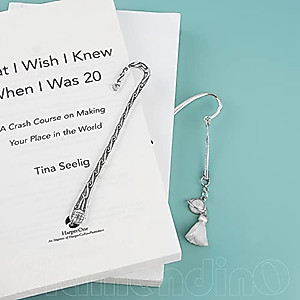 Framendino, 12 Pack Metal Bookmark Hairpin Hook Antique Tibetan Silver Carved Hook Bookmarks with Loop for Crafting