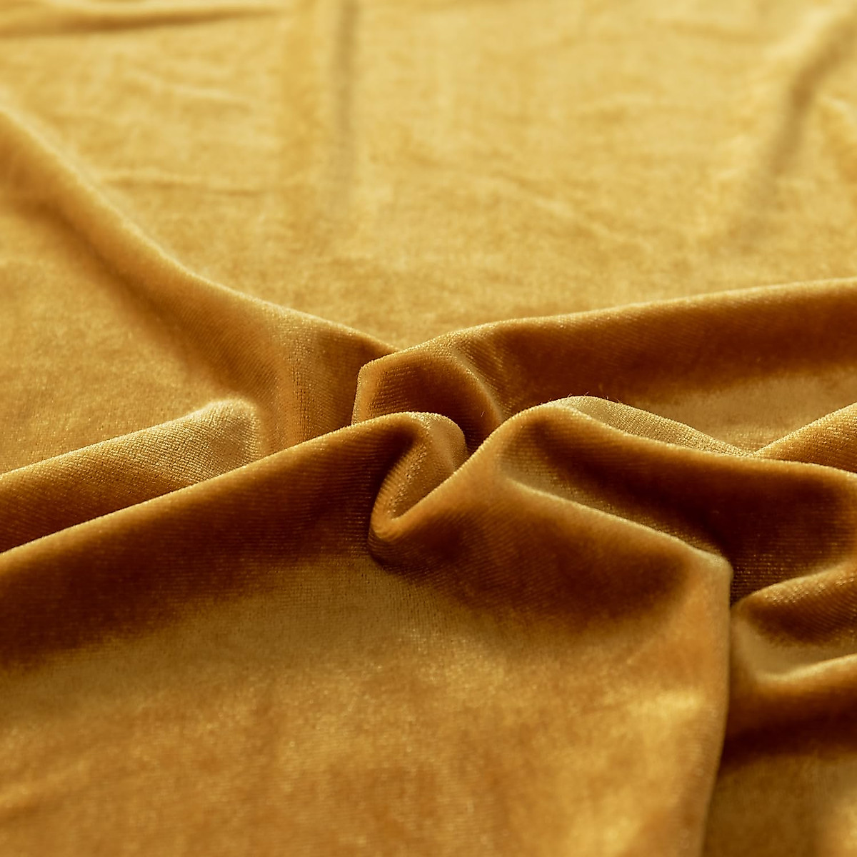 Stretch Velvet Fabric by The Yard for Apparel,Sewing,Crafting,Full Dress 93% Polyester 7% Spandex 63" Wide (Gold,1Yard)