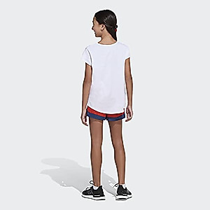 adidas Girls' Colorblock Woven Shorts, Vivid Red, Small