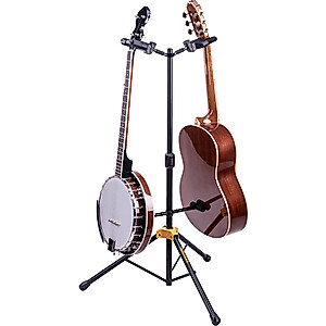 Hercules Stands GS422B PLUS Dual Guitar Stand with Auto Grip System and Foldable Yoke,Black