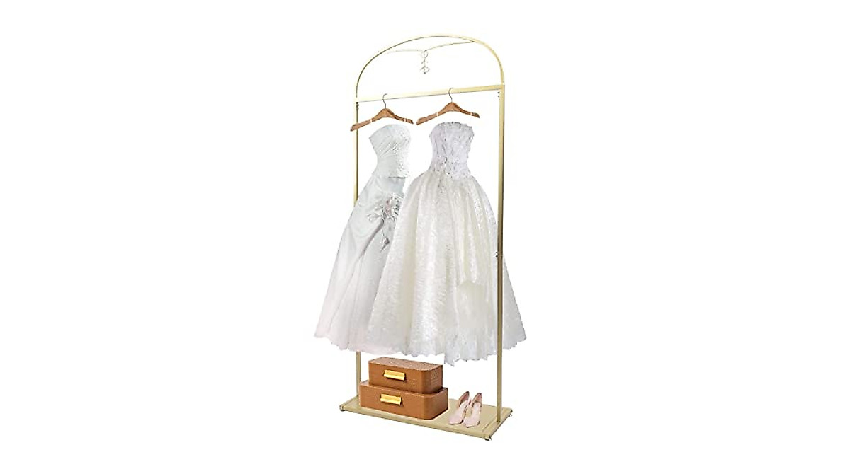 Gold Wedding Dress Rack - Heavy Duty Display Stand