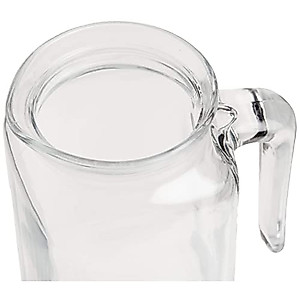 Friwer Glass Jug With Airtight Frosted Lid, Easy Pour Spout & Handle – For Water, Juice, Iced Coffee & Iced Tea, 34 Ounce (1 Liter)