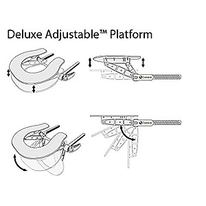 EARTHLITE Massage Table Face Cradle DELUXE ADJUSTABLE - Durable, Fully Adjustable Headrest Platform for massage chairs & tables, Black