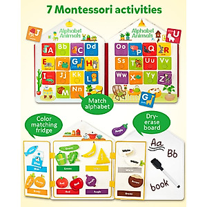 Coogam Toddler Felt Montessori Busy Book, Activity Sensory Boards Fine Motor Skill Quiet Book Car Travel Binder Autism Toys Preschool Learning Educational Gift for 3 4 5 Year Old