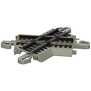 Bachmann Trains - Snap-Fit E-Z TRACK 60 DEGREE CROSSING (1/card) - NICKEL SILVER Rail With Gray Roadbed - HO Scale