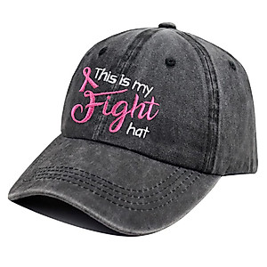Breast Cancer Gifts for Women, Breast Cancer Awareness Hat, Adjustable Embroidered Pink Ribbon Fight Hope Love Baseball Cap