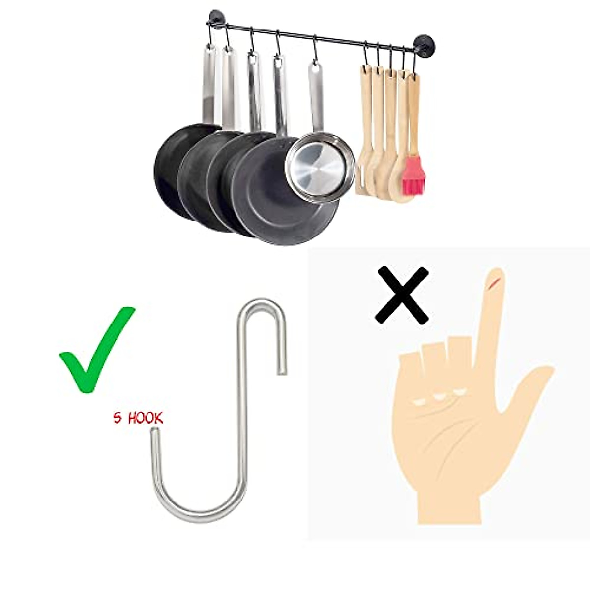 30 Pcs Silver S Hooks,Premium Stainless Steel S Hook for Hanging Kitchenware,Pots,Plants,Pans,Clothes,Cups,Pants,for Towels in Bathroom,Closet,Garden,Storage Organiser,Home Storage Hooks,Utility Hooks