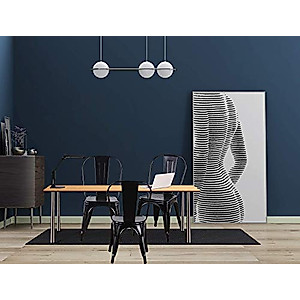 BubbleDragon Set of 4 Metal Outdoor Chairs for Indoor & Outdoor Dining Chair Patio Chairs Navi Kitchen Restaurant Stable Metal Chairs (Black)