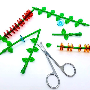 Botanical Garden Building Sets Parts,Plants Trees Jungle Flowers Leaves Grass Scenery Accessories Park House Building Bricks Toy Set for Kids 6+ (Not Include Baseplate)