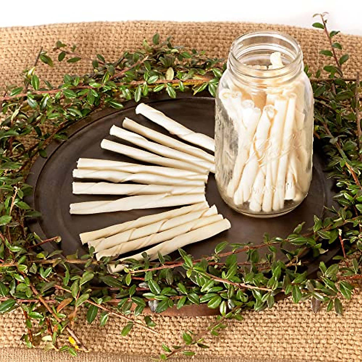 Pet Factory American Beefhide 5" Twist Sticks Dog Chew Treats - Natural Flavor, 1 lb