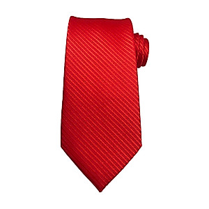 Wehug Men's Classic Solid Tie Silk Woven Necktie Jacquard Neck Red Ties For Men LD0050
