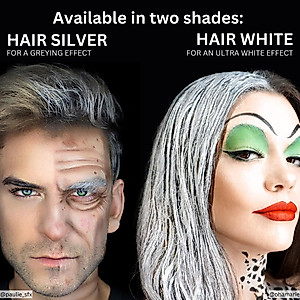 Mehron Makeup Hair White | Washable White Hair Dye | Temporary Color for Theatre, Cosplay, & Halloween 4.5 oz (133 ml) (White)