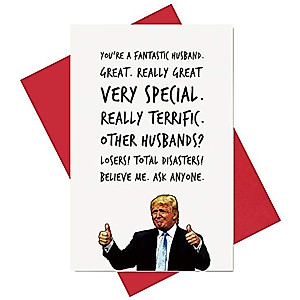 Trump Husband Card, Funny Anniversary Card Birthday Card for Hubby, You Are A Fantastic Husband