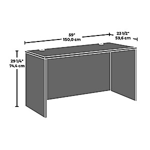 OfficeWorks by Sauder Affirm 60 X 24 Desk Shell/cred/Return, Hudson Elm Finish