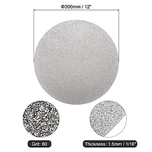 uxcell Diamond Sanding Grinding Disc, 12-Inch (300mm) Grit 60 No Center Hole, Flat Lap Disk Polishing Discs Abrasive Wheel for Gemstone Tile Porcelain Glass Stone Metal