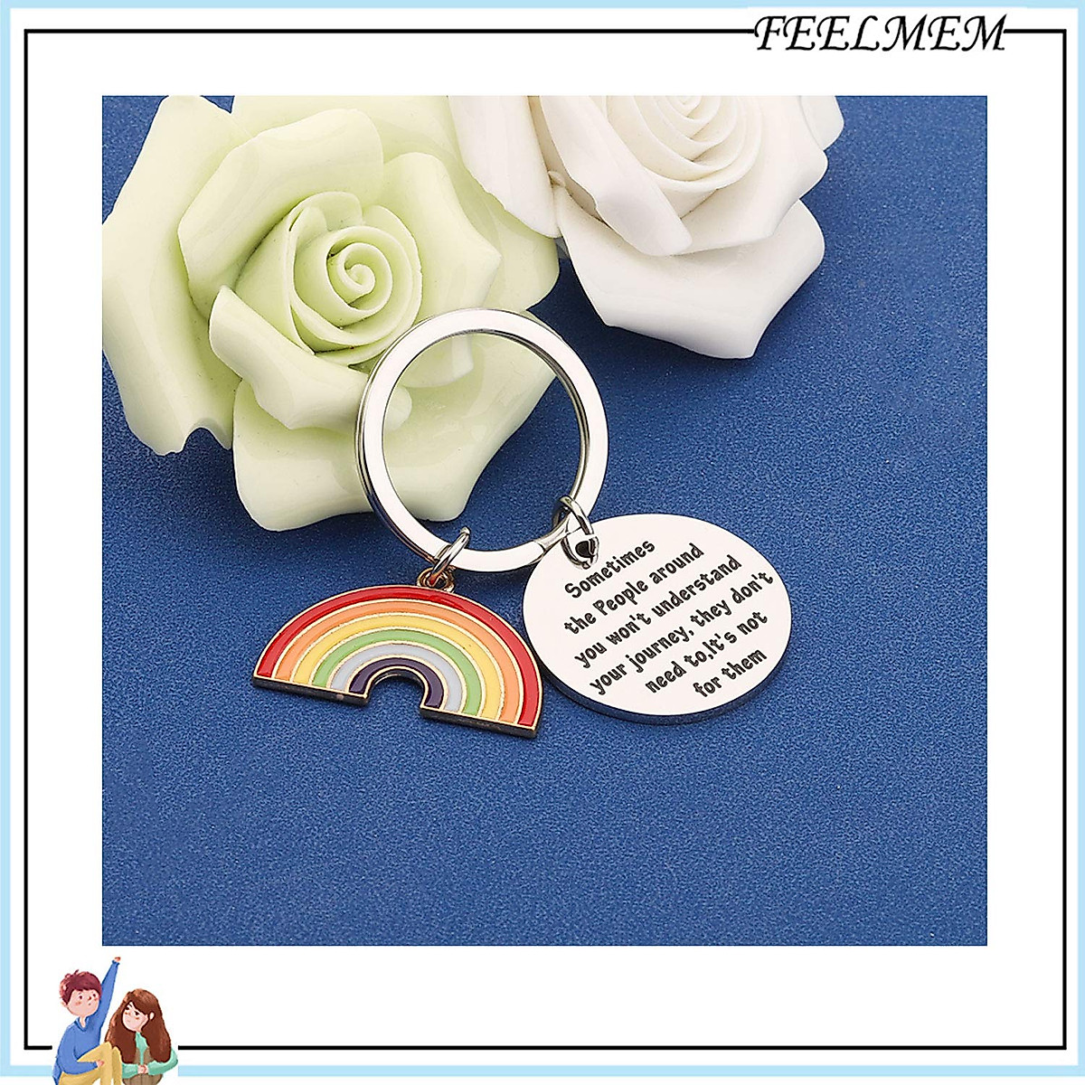 FEELMEM Gay Pride Gift LGBT Rainbow Keychain Sometimes The People Around You Won't Understand Your Journey They Don't Need To It's Not for Them LGBT Pride Jewelry Lesbian Gifts (Sometimes)