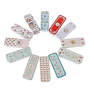 RAYNAG 8 Pack Mini Metal Slide Top Tin Containers Portable Box for Crafts Storage,Random Pattern