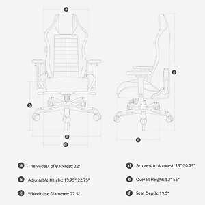 DXRacer Master Series Gaming Chair, High Back Computer Chair, Ergonomics Office Recliner Chair, Extra Large, Black
