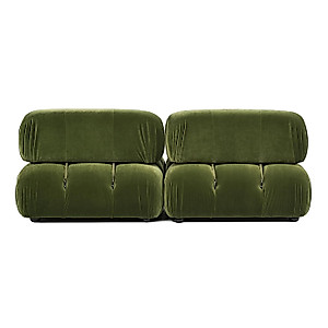 Jennifer Taylor Home Marcel 72.5" Bubble Modular Modern 2-Piece Loveseat Sofa, Olive Green