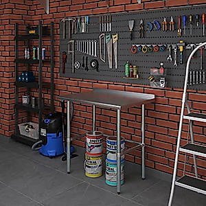 AmGood 24" X 36" Stainless Steel Work Table Open Base with 1.5" Backsplash | Metal Kitchen Food Prep Table | NSF