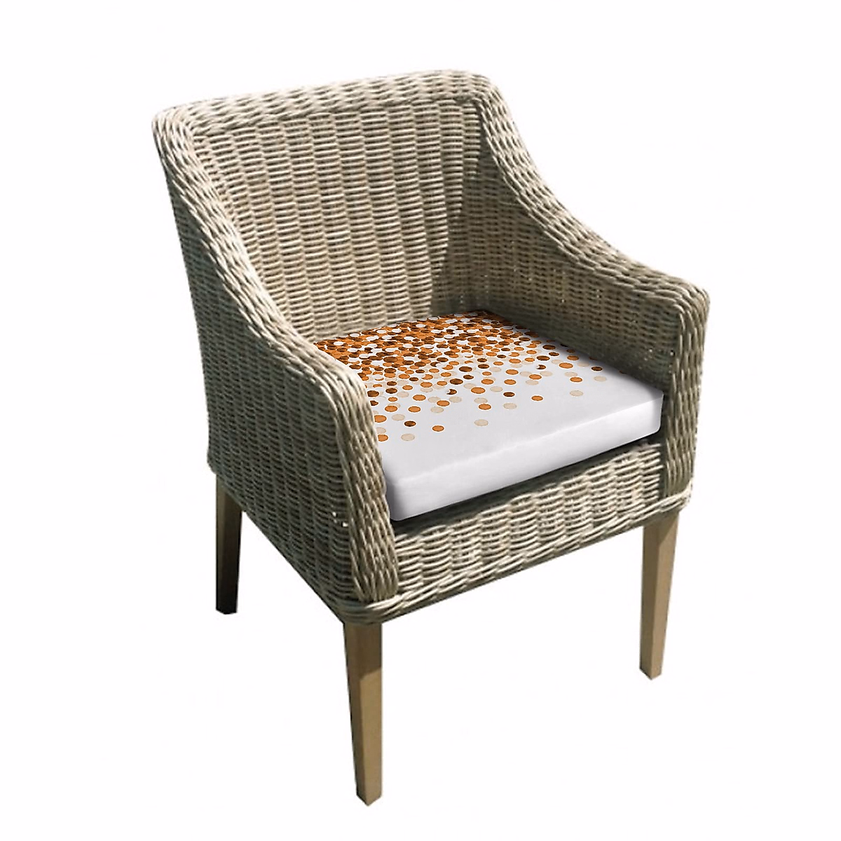 Patio Cushion Covers, Orange Brown Ombre Outdoor Cushion Covers Waterproof Seat Cushion Slipcovers, Modern Round Geometric Abstract Art Chair Cushion Cover for Garden Sofa Couch 22"x22"x4", 2 Covers