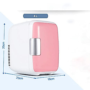 GICIVED Skincare Mini Fridge for Bedroom - Car, Office Desk & Dorm Room - Portable 4L/6 Can Electric Plug In Cooler & Warmer for Food, Drinks, Beauty and Makeup