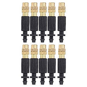 Atomizing Nozzle, Cooling Standard Size Brass Detachable Drip Irrigation Sprayer Humidification for Garden for 4/7mm Pipe