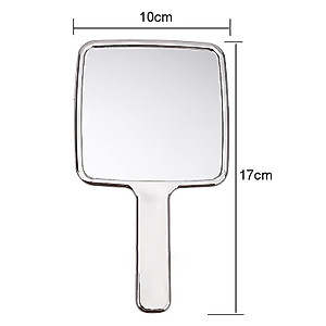 lasenersm 1 Piece Hand Mirror with Handle Square Hand Held Mirror for Makeup Hairdressing Handheld Mirror with Handle Stylish Hand Mirror for Women for Home Hair Salon Use, 3.9 x 6.7 Inches