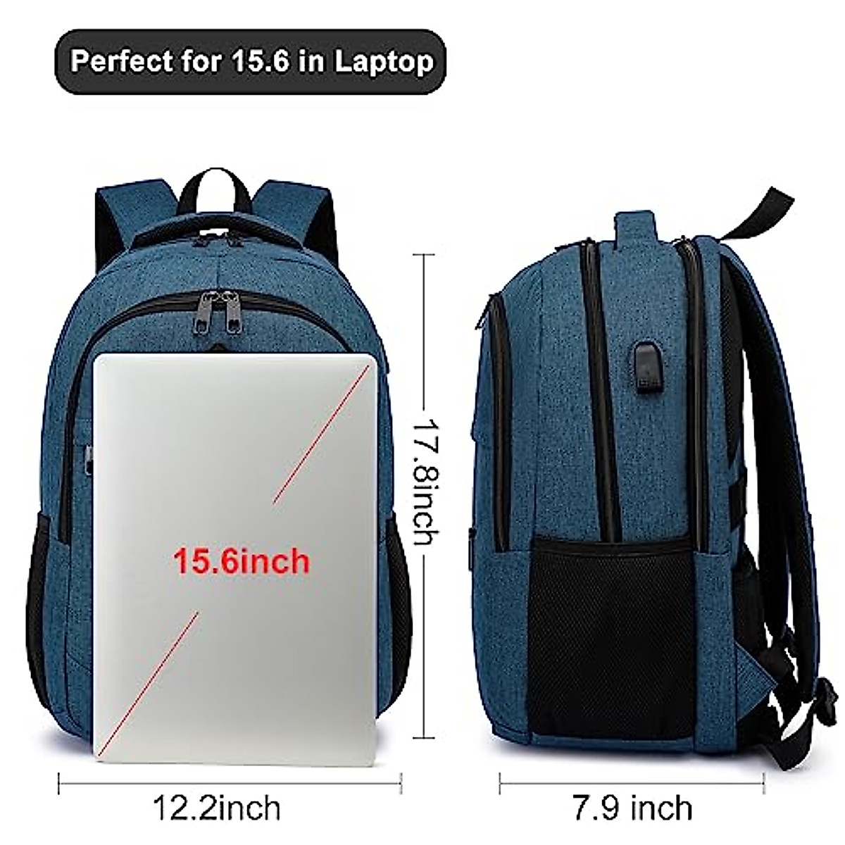 BIKROD Backpack for Boys Men, School Backpack for Teens Girls, Lightweight Casual High School Bookbag, Daily-use Travel Laptop Backpack with USB Charging Port Fits 15.6 Inch Notebook