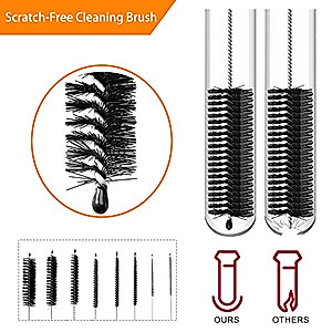 Bottle Cleaner Brush 10pcs,Straw Cleaner Brush Extra Long,Flexible Bottle Brush with Elbow Brush for Cleaning Straws,Cup Cover,Pipes,Keyboards and Hard to Reach Areas