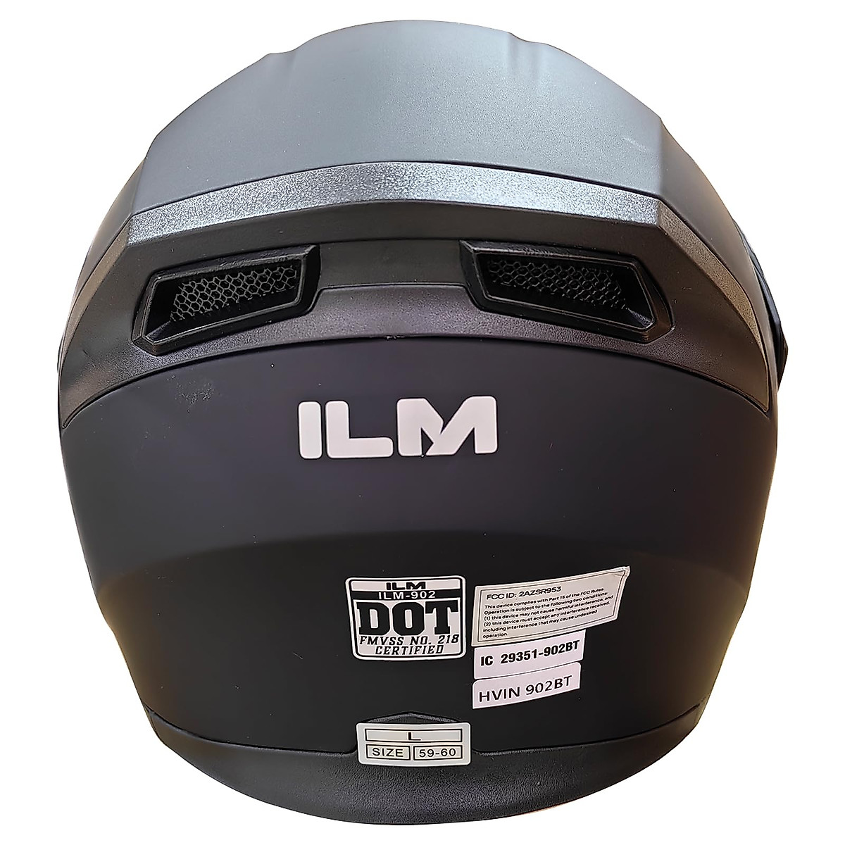 ILM Bluetooth Motorcycle Helmet Modular Flip up Full Face Dual Visor Mp3 Intercom FM Radio DOT Model 902BT(Matte Black, Large)