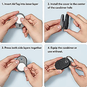 Caseology Nano Pop Compatible with Apple AirTag Case for AirTag Holder (2021) - Black Sesame