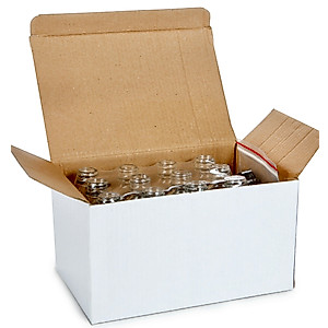 Vivaplex, 12, Clear, 2 oz Glass Bottles, with Lids