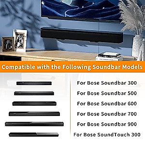 Soundbar Wall Mount for Bose WB-300 SoundTouch 300 Soundbar 500 Soundbar 600 Soundbar 700 Soundbar 900 Soundbar Mount, Sound Bar Mount for Bose Soundbar Mounting Bracket Under TV with Hardware Kit