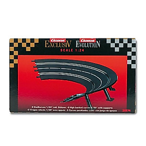 Carrera 20574 1/30 High Banked Curve 6-Piece Track Add-on Accessory Parts for Digital 124/132 and Evolution, Large