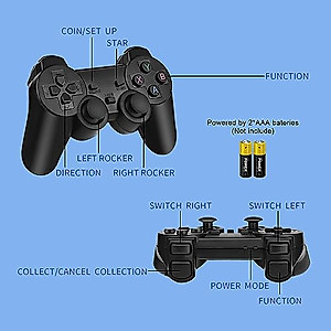 Wireless Retro Game Console, Nostalgia Stick Game, Plug & Play Video TV Game Stick with 10000+ Games Built-in, 64G, Nostalgiastick Game Console, 4K HDMI Output, Dual 2.4G Wireless Controllers
