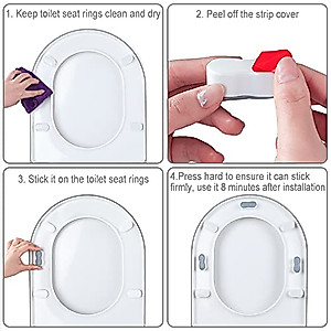 Bidet Toilet Seat Bumpers, Universal Toilet Seat Buffer,Toilet Lid Rubber Bumpers with 2 Heights adjustment,Bidet Bumpers with Strong Self Adhesive(Grey & Clear, 5 for Toilet Lid, 2 for Toilet Tank)