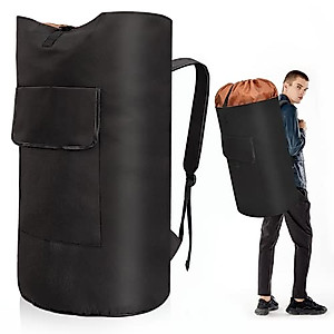 SJEhome 115L Laundry Bag Backpack Extra Large, Portable Durable Laundry Bag with Adjustable Padded Shoulder Straps,Heavy Duty laundry bag with Pocket for College Dorm,Travel,Laundromat,Apartment,Black