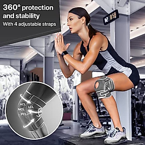 DR. BRACE ELITE Knee Brace with Side Stabilizers & Patella Gel Pads for Maximum Knee Pain Support and fast recovery for men and women-Please Check How To Size Video (Moon, Medium)