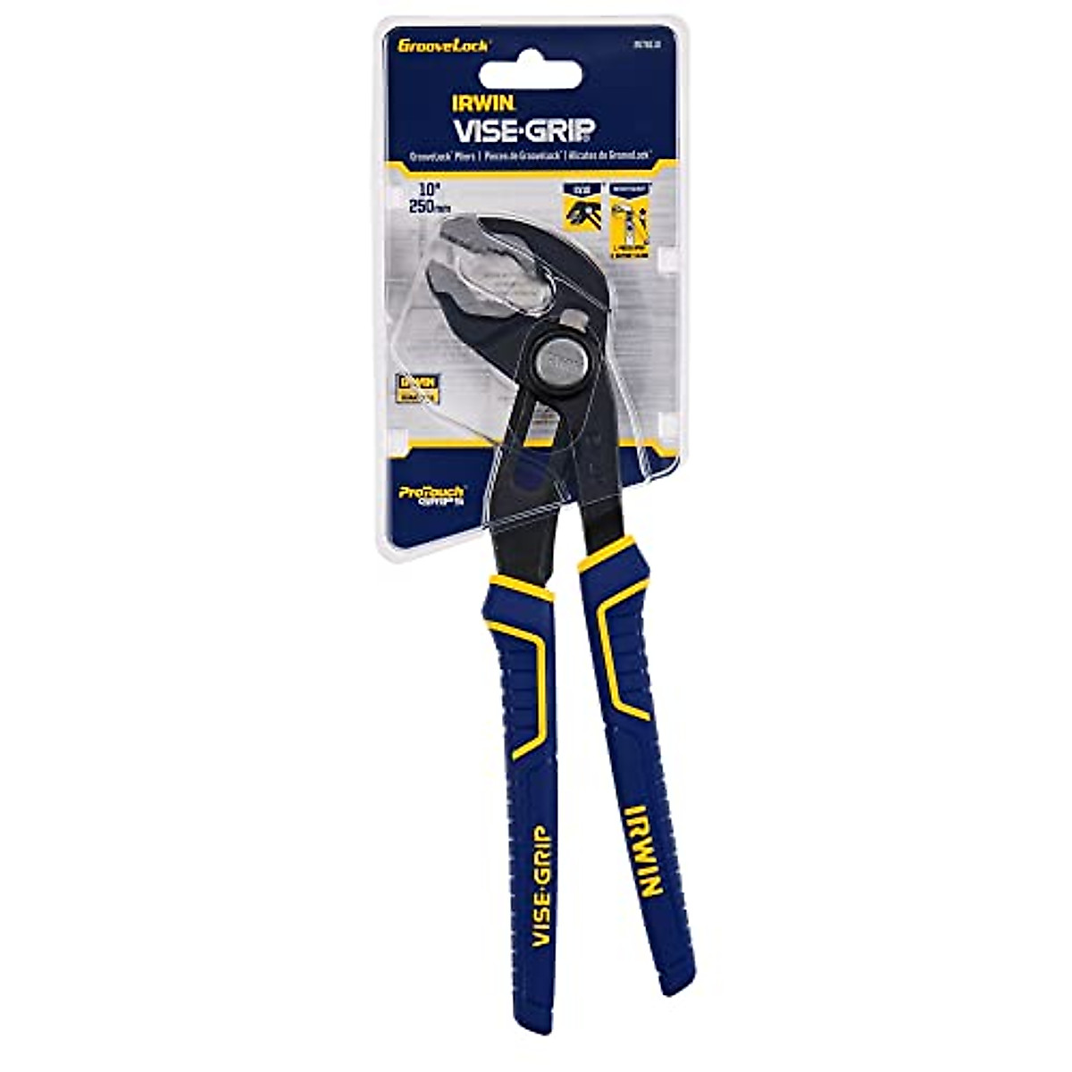 IRWIN VISE-GRIP Pliers, V-Jaw, 10-Inch, Press & Slide Button, Anti-Pinch, Anti-Slip (2078110)