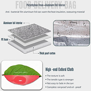 IVONNEY Insulated Food Delivery Bag, XXXL Food Warmer Bag, Commercial Catering Bag, Cooling Bag, Meal Delivery Bags, Thermal Bags for Hot Food - Insulated Reusable Grocery Bags (4 Pack, Red)